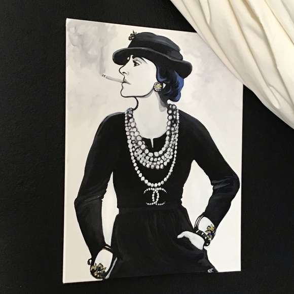 Jewelry | Coco Chanel Wall Art Iconic Pearl Cuffs Portrait | Poshmark